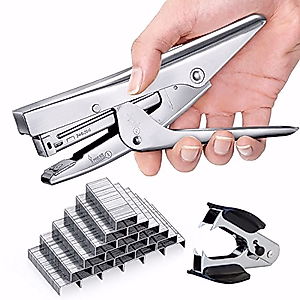 Stapler Heavy Duty with 1000 Staples and Staples Remover Set 20 Sheets Desktop Office Work Student Teacher Large Capacity No Jam Professional Standard 24/6 Metal