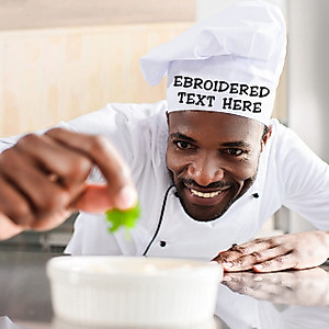 PLACE4PRINT Personalized Chef Hat Custom Embroidered Name - Chef Hat/Red/Navy/White/Black/Green