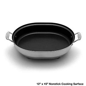 Cuisinart CSK-150 1500-Watt Nonstick Oval Electric Skillet,Brushed Stainless