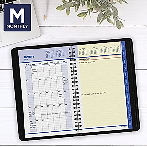 AT-A-GLANCE 2023 Weekly & Monthly Planner, QuickNotes, Hourly Appointment Book, 5" x 8", Small, Monthly Tabs, Pocket, Black (760205)