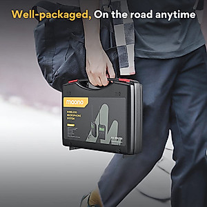 MAONO Wireless Lavalier Microphone System, Lapel Mic with -10dB Attenuation and Low Cut, Real-time Audio Monitoring, 48-Channel and Mute Compatible with Canon Nikon Sony DSLR, Camcorders(AU-WM730)