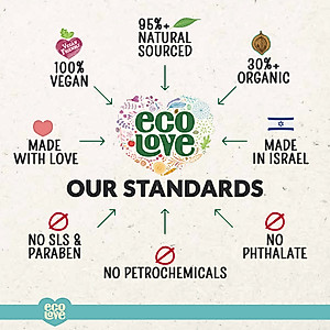 ecoLove – Natural Conditioning for Chemically Straightened Hair and Dry Damaged Hair – No SLS or Parabens - With Natural Moroccan Oil Extract - Vegan and Cruelty-Free Hair Treatment, 17.6 oz