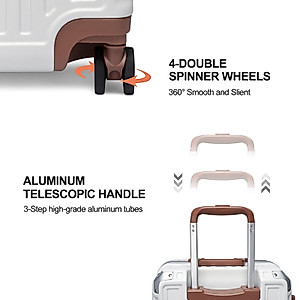 CLUCI Carry On Luggage 100% PC No Zipper Suitcase Aluminum Frame Hard Case Suitcase Luggage With TSA Lock,20" Carry-On