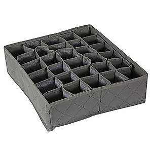Isabelvictoria 30 Cell Foldable Bamboo Charcoal Underwear Socks Drawer Organizer Storage Box Polypropylene Non-Woven Seperate Box 11L