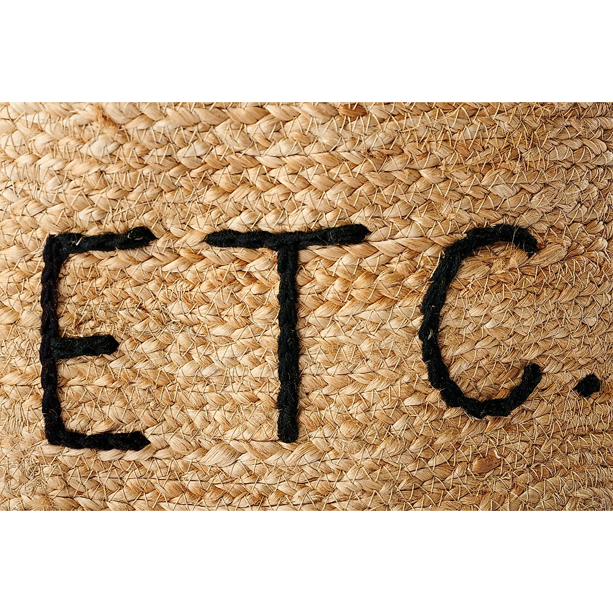 Mud Pie Embroidered Woven Basket Set, Tan, 9 3/4" x 13 3/4" dia