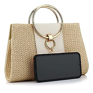 Women Straw Bag Crossbody Clutch Evening Clutch Purse Beach Shoulder Handbag (yellow 01)