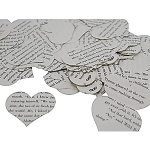 Book Page Heart Confetti 2 Inch Shapes Classic Novel 200 Piece Party Decorations Literary Theme Wedding Decor