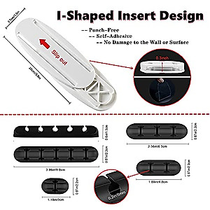 Defrko 6 Pcs Green Hooks Toothbrush Holders Hanging Key Clothes for Home Office Kitchen Bathroom - 5 Pcs Cable Clips - 2 Pcs Self Adhesive Power Strip Holder Cable Management Organizer