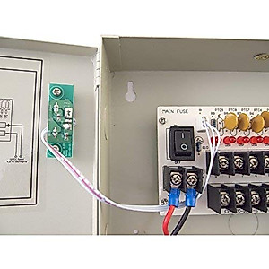 EVERTECH 8 Channel 9 Port Power Box Security Camera 12V DC 5A Ampere CCTV DVR Power Supply Switch Box Key Locked