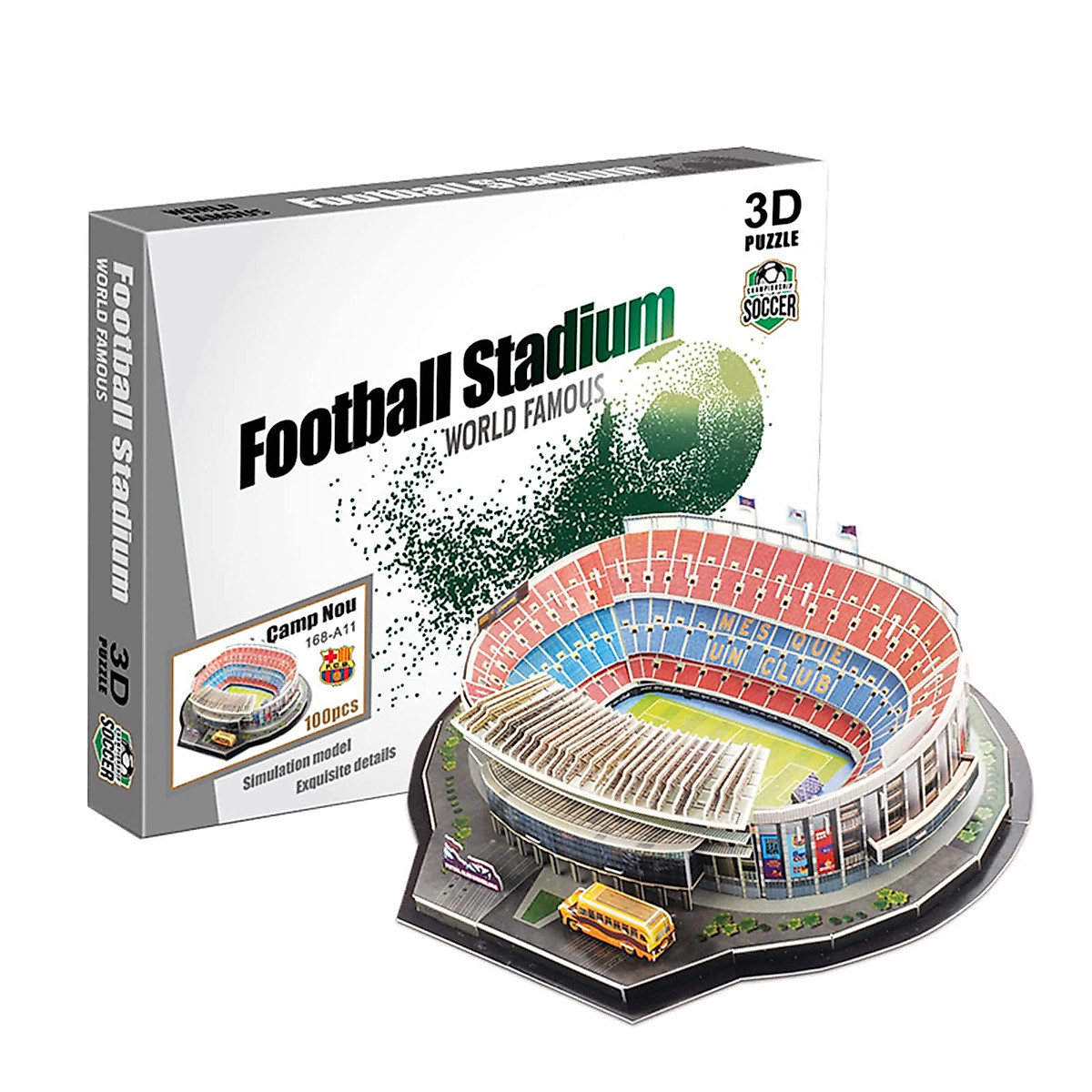 AOOF Mini Football Field Model Building Block Set, Suitable for Children's Birthday Gifts, Cultivates Interest in Football (3D Camp NOU Stadium)