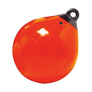 TAYLOR MADE PRODUCTS Tuff End Buoy, Orange (21") – Flexible, Strong, Marine-Grade Vinyl Buoy for 25-40 Foot Boats – Easy-to-use, Trivalve™ Inflates with Standard Ball Pump – 2020108091