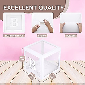 Baby Boxes with Letters for Baby Shower - Baby Shower Decorations of 4 White Blocks, 8 Letters, Perfect Party Decor