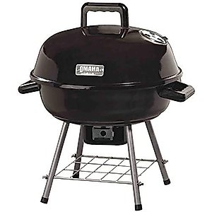 Duke Grills Omaha 14” Kettle Charcoal Grill - Portable Small Grill for BBQs, Camping, RV, Balcony, Boat - Sturdy Steel with Porcelain Finish - 156 square inch cooking surface