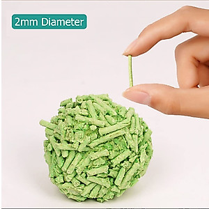 Edible Cat Litter Water Soluble Cat Litter - Tofu Cat Litter，Low Dust Litter, 100% Edible Soybean and Corn Materials，2mm Diameter ，Fast Agglomeration - 5 Lb (Green Tea)