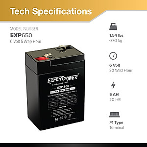 ExpertPower 6V 5Ah SLA Rechargeable Battery