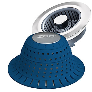 Upgraded 3in1 Kitchen Sink Drain Strainer & Sink Stopper, Bathtub Drain Hair Catcher, Silicone Collapsible 1 Pack Drain Protector