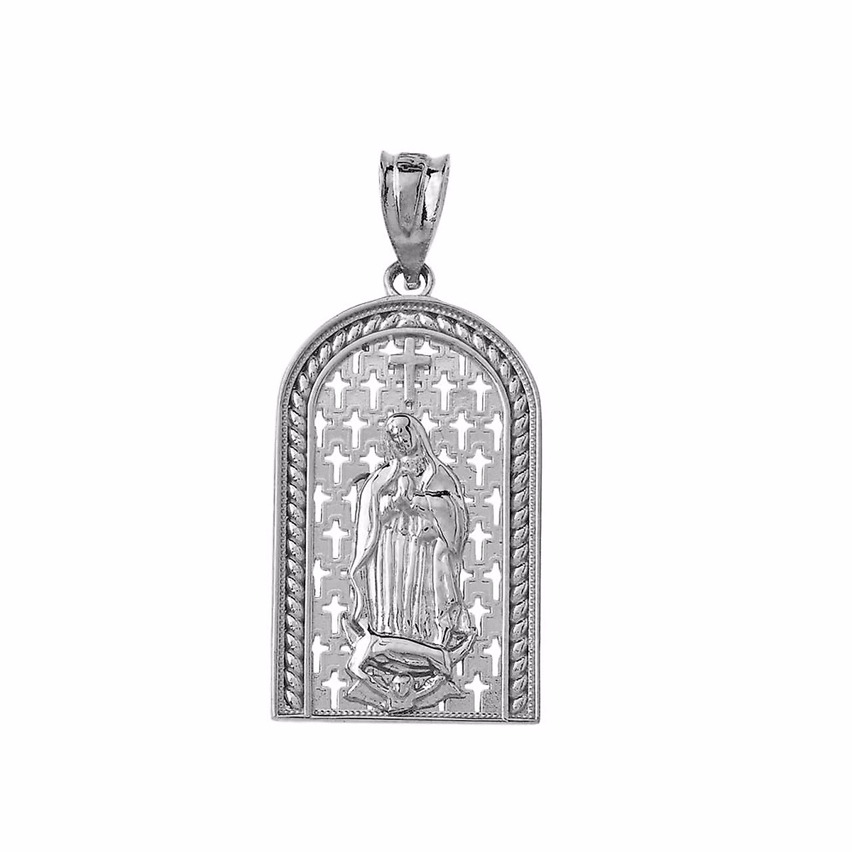 Certified Sterling Silver Blessed Our Lady of Guadalupe Miraculous Religious Pendant