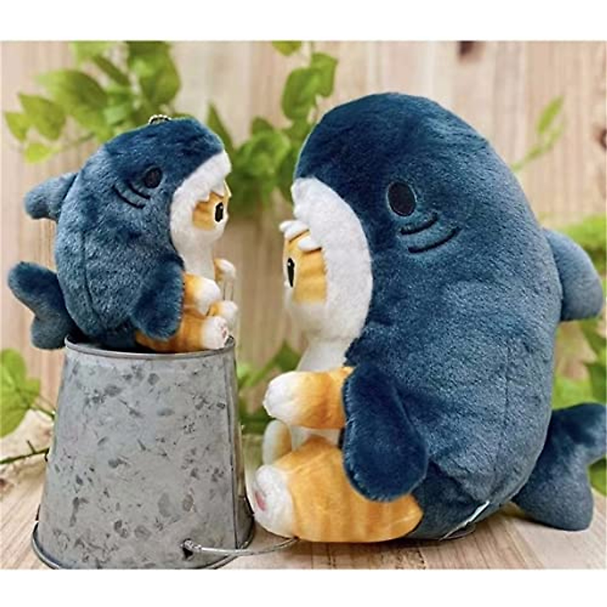 LKMYHY Cute Shark Cat Plush Toy Stuffed Animal Plushies Doll, 12'' Soft Kitten Pillow Christmas Birthday Gifts for Kids Boys Girls, Blue