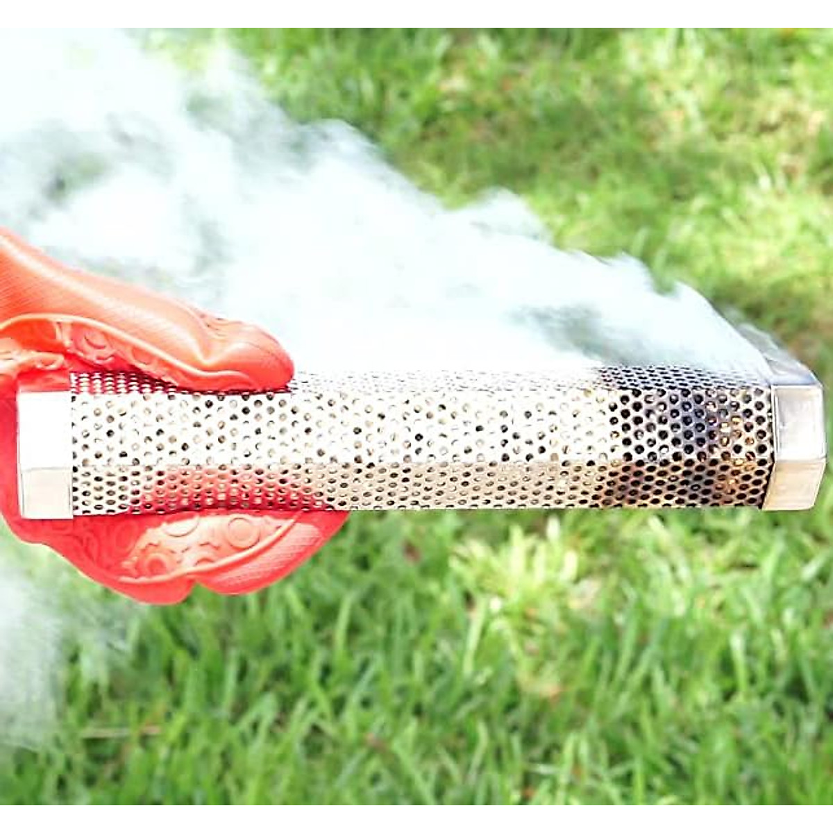 LIZZQ Premium Pellet Smoker Tube 12 inches - 5 Hours of Billowing Smoke - for Any Grill or Smoker, Hot or Cold Smoking - An Easy and Safe Way to Provide Smoking - Free eBook Grilling Ideas and Recipes