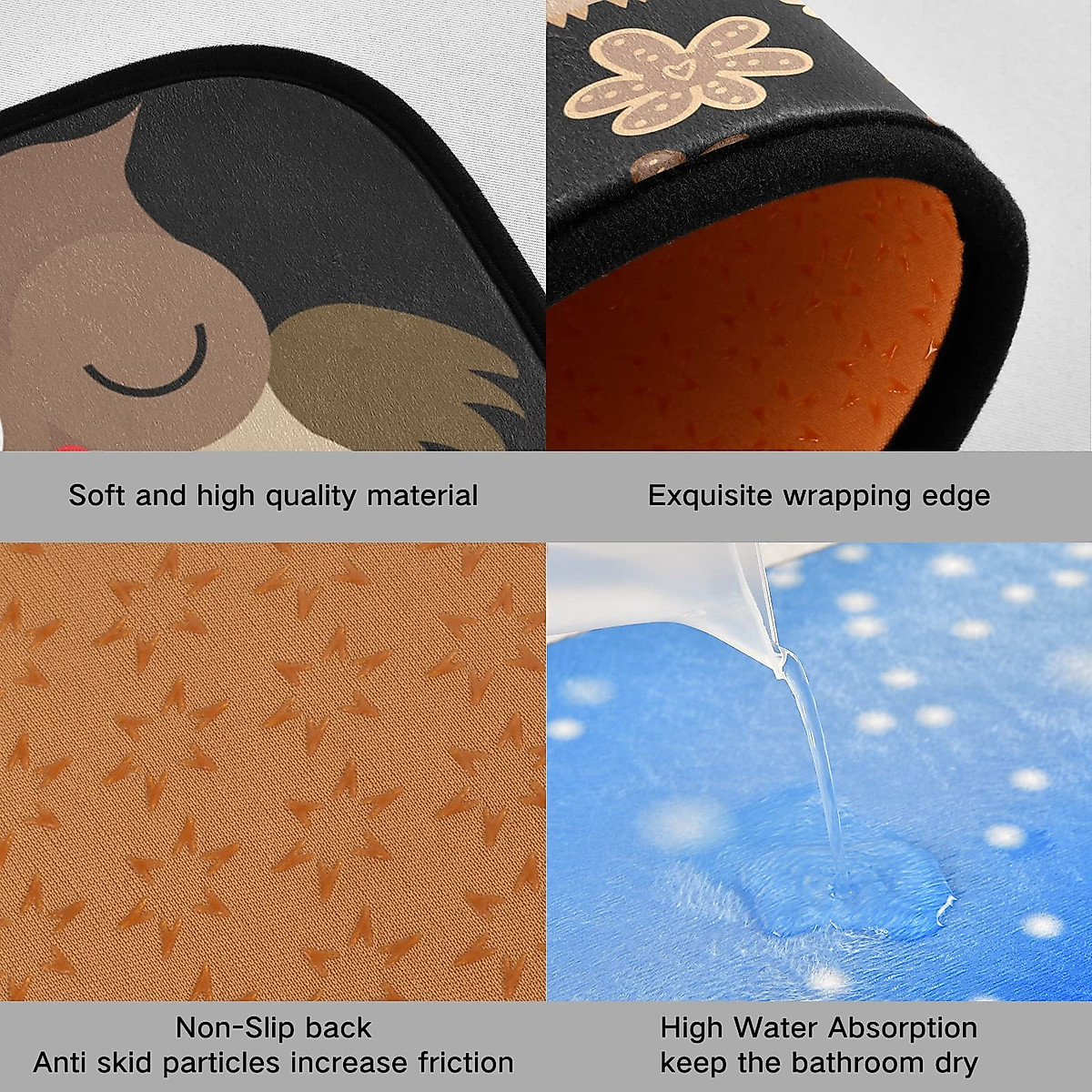 Kigai Kitchen Rugs 2 Piece Waterproof Non Slip Kitchen Mat Cute Owl Kitchen Rug Set for Sink Office Kitchen Cafe, 19.7"x47.2"+19.7"x27.6"