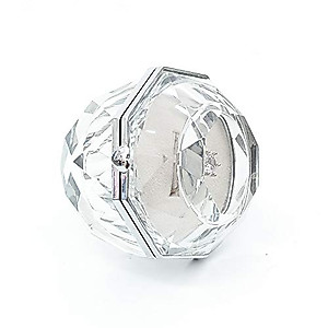 Wislist crystal ring box holder for Diamond Ring Jewelry Velvet Holder Chest Organizer Earrings Coin Jewelry Presentation Box Case for Proposal Engagement Wedding Ceremony Birthday Gift