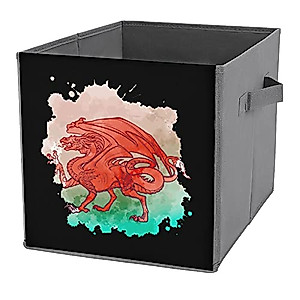 The Welsh Red Dragon Large Cubes Storage Bins Collapsible Canvas Storage Box Closet Organizers for Shelves