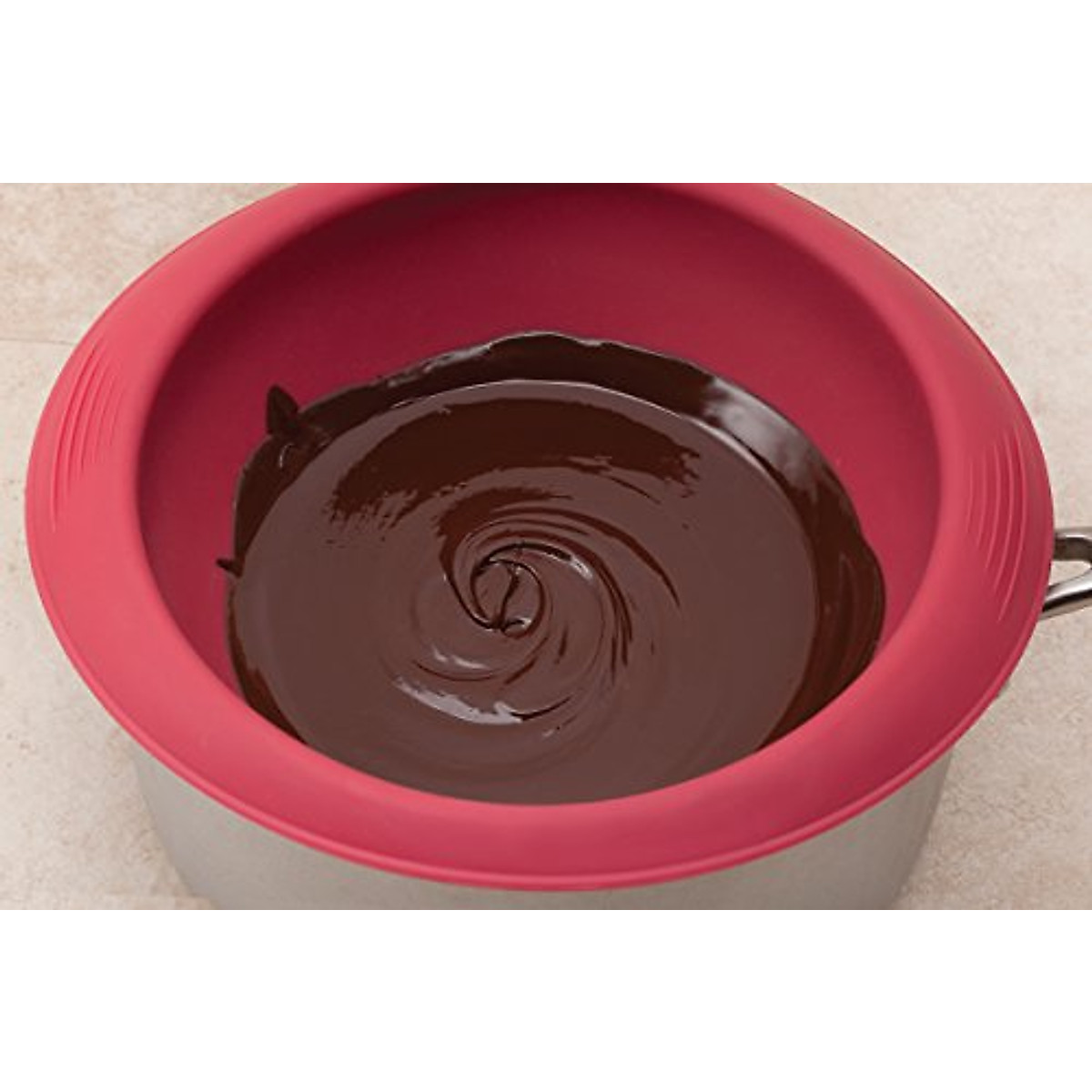 HIC Kitchen Rose Levy Beranbaum’s Baking Bowl Double Boiler, European-Grade Silicone, Red, 1.5-Quarts (6-Cups) Capacity