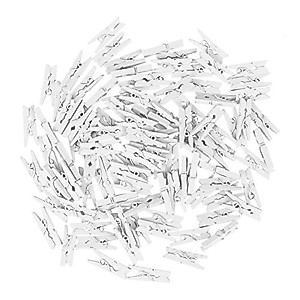 VORCOOL Pin 100PCS Mini Wooden Pegs, Mini Pegs for Holding Photo Paper, Photo Pegs for Craft and DIY Decor Wedding Decor