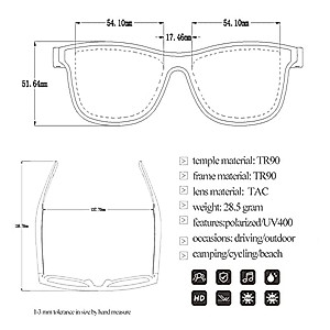 Audio Sunglasses with Open Ear Headphones, Sport Wireless Bluetooth Audio Sunglasses Hands Free for Outdoor Sports, HiFi Stereo(Blue)