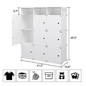 Aeitc Cube Storage Closet Organizer Cube Organizers Storage Shelves for Bedroom, Living Room, Office - 9 Cube, White