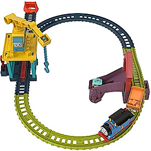 Thomas & Friends Motorized Toy Train Set Fix 'Em Up Friends With Carly The Crane, Sandy The Rail Speeder & Thomas For Ages 3+ Years