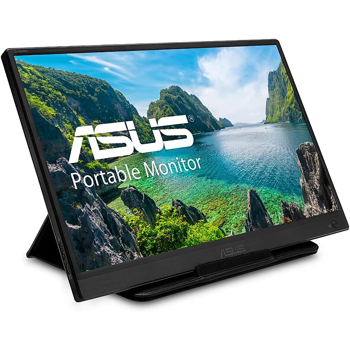 ASUS ZenScreen 15.6” Portable USB Monitor - Narrow Bezel, Micro USB, USB-powered External Monitor, Tripod Mountable, Protective Sleeve, Travel Monitor For Laptop & Macbook - MB165B, 1366 x 768 Pixels