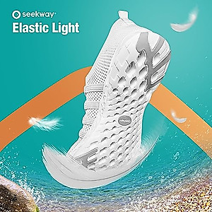 SEEKWAY Mens Womens Water Shoes Quick Dry Aqua Shoes Barefoot for Beach Surf Hiking Pool Water Sports AD051 White