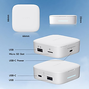 Hagibis Phone Backup Device Cube Auto Backup Photo Storage Photo Stick Picture Video Memory USB Backup Stick for iPhone 15 14 13 12 11 XS Pro Max Mini SE, iPad Pro/Mini, Samsung, Android and Tablet