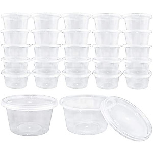Augshy Storage Containers for Slime, 50 Pack Foam Ball Storage Containers with Lids (4 oz)