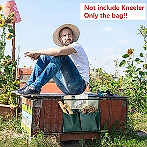 COCO Garden Kneeler Tool Bag Stool Pouch Seat Storage Tote Hanging Organizer, 600D Waterproof Portable for Outdoor Gardening, 12” x 13“ (Green, NOT Include Kneeler)