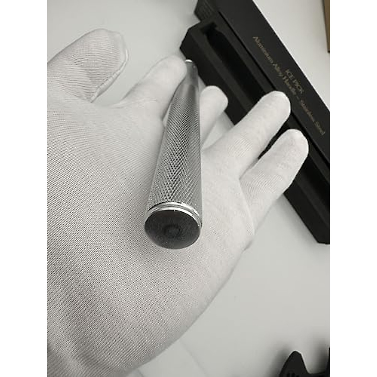 Stainless Steel Ice Pick with Safety Cover, Pick Tool for Breaking Ice, Non-slip Antiskid Handle for Easy to Grip (Silver)