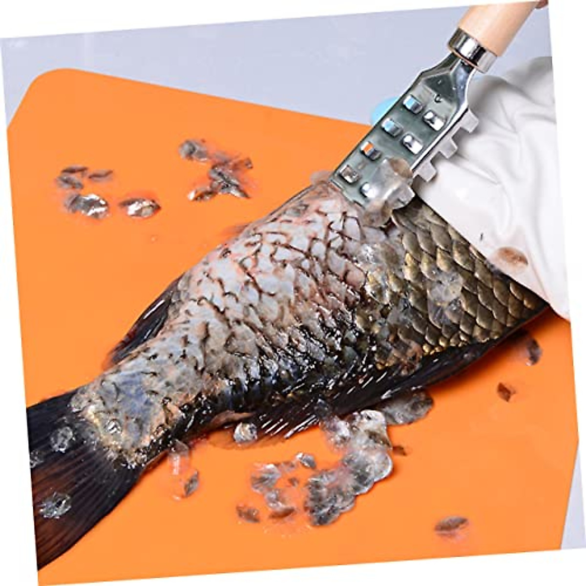 Fish Skin Cleaner Remover Fish Scale Kitchen Fish Scale Scraper Cleaner Fish Scales Manual Fish Scales Fish Scale Brush Scales Silver Manual Bamboo Fish Scraper