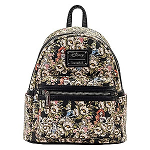 Loungefly Disney Princesses Floral All Over Print Womens Double Strap Shoulder Bag Purse