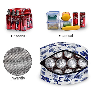 AUUXVA Lunch Bag Cherry Blossom Lunch Box Ice Cooler Insulated Portable Zipper Tote Handbag for Men Women Boys Girls