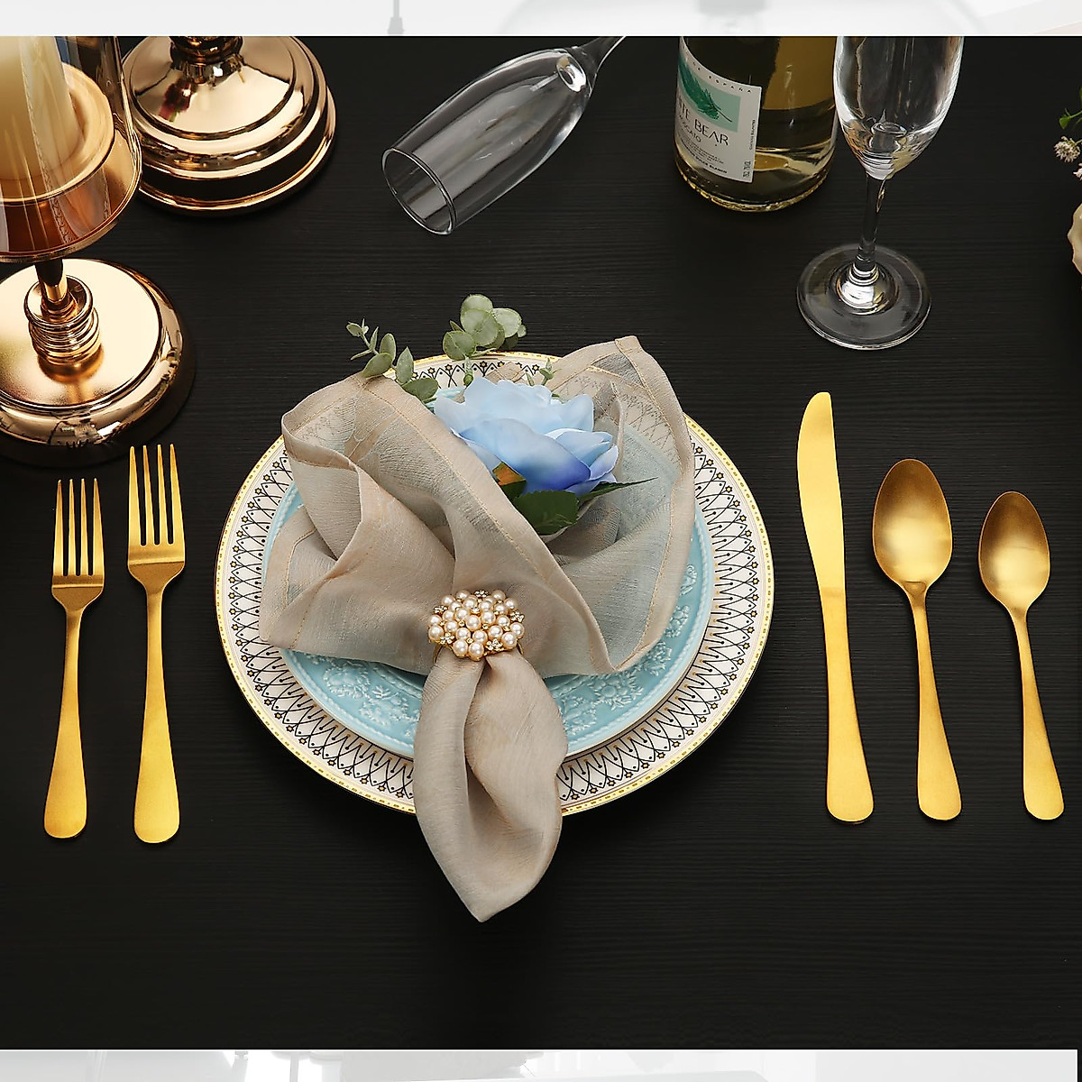 Lorena Matte Gold Silverware Set, 20 Piece Gold Utensils Set Service for 4, Stainless Steel Gold Flatware Set Include Forks Knives Spoons, Cutlery Set for Home and Kitchen, Dishwasher Safe