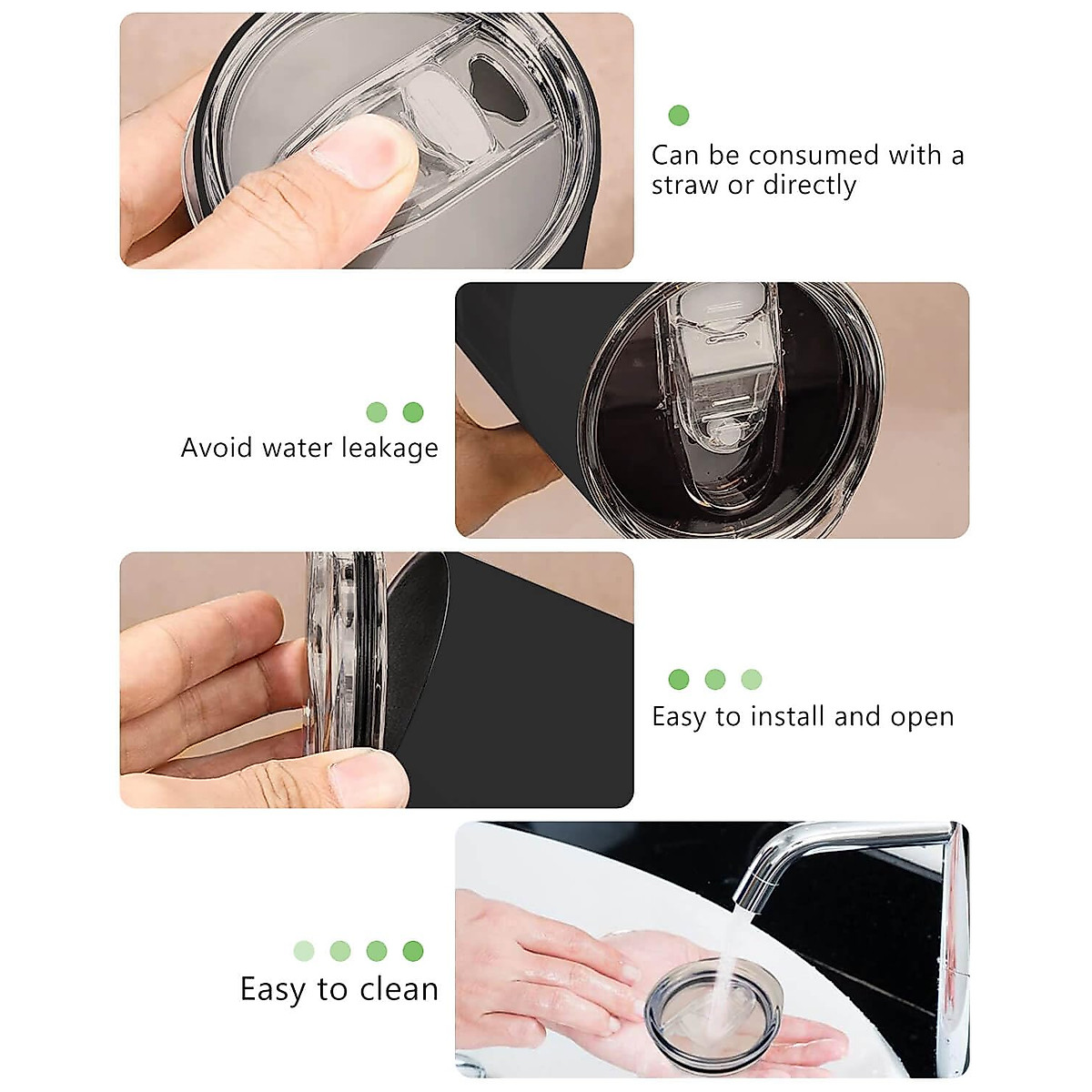 JELIEE 8 Pcs 20oz Skinny Replacement Lids Gray Tumbler Replacement Lids Spill Proof Splash Resistant Covers Replacement Classic Stainless Steel Tumblers lids for Tumbler Cups