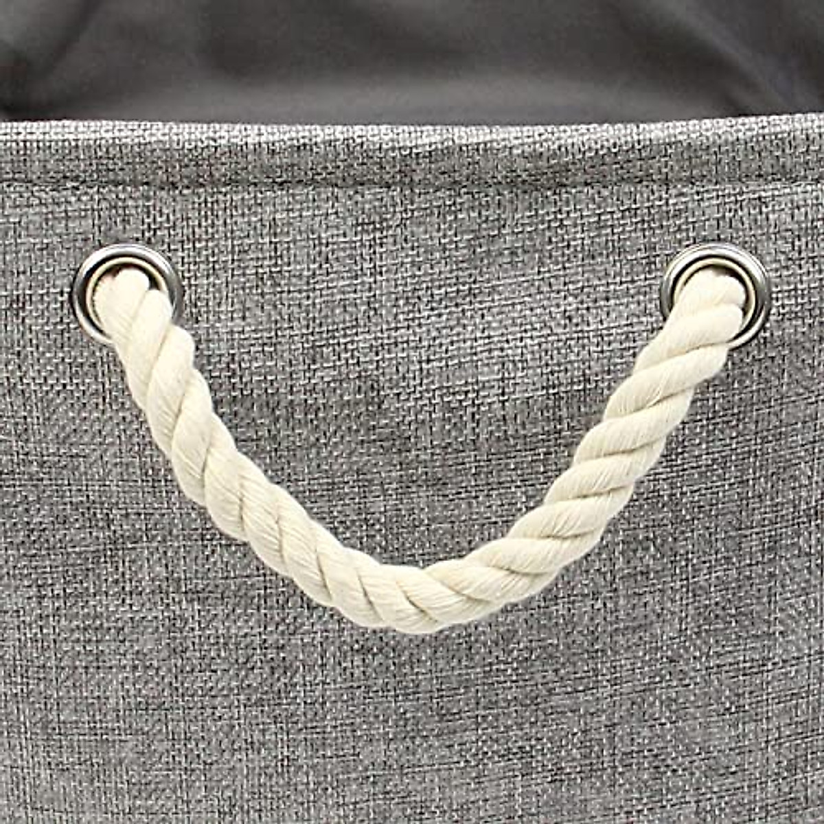 Casaphoria Storage Basket Fabric Basket with Rope Handles,Storage Containers for Bedroom Decor Book Shelves Coffee Table Stuff Organizer(Grey, 16.5L12.2W7.9H)（Pack of 1）