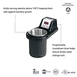 Server Products ConserveWell Utensil Holder Heated Dipper Well Drop-in with Timer, 87770