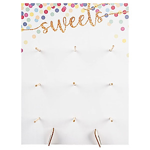 GSM Brands Donut Wall Display Stand, Reusable Pegboard Decoration for Tabletop Holds 9 Donuts, Birthday, Shower, Special (10.63 x 13.78)