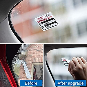 Oil Change Auto Maintenance Service Due Reminder Stickers Labels 100pcs/Roll Stickers，Easy-Peel with No Residue, Easy to Write On，2x2 Inch, Black