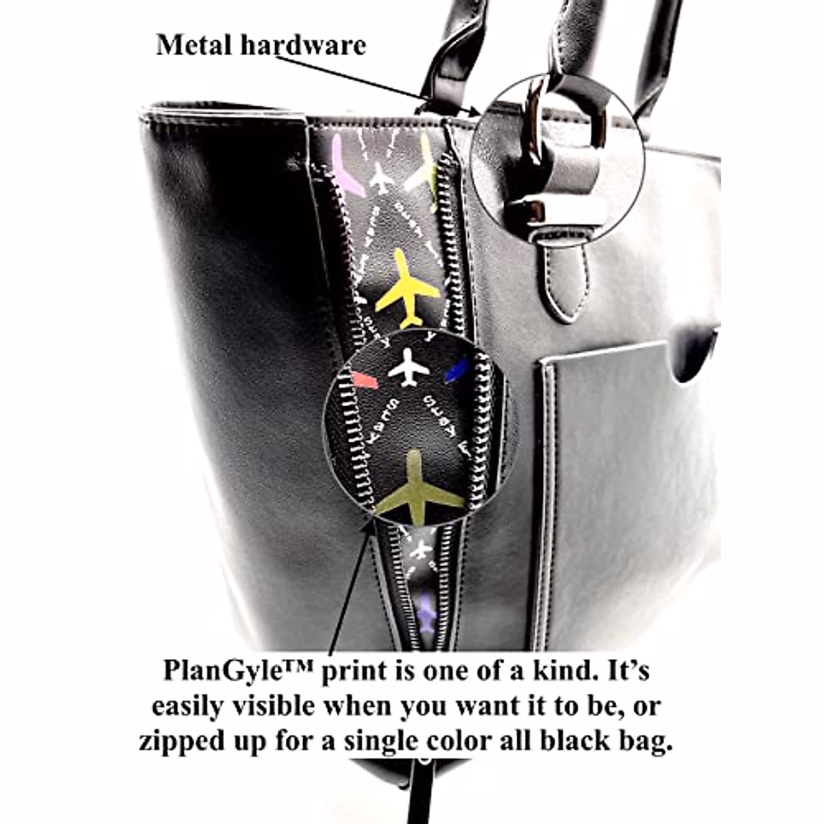 StayFly Aviation Handbag for Women – Leather Women's Handbag with Airplane Print – Large Storage Capacity – Stylish Women Bag for Travel, Flight