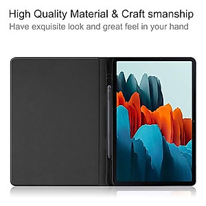 Case for Samsung Galaxy Tab S7 11-Inch 2020 Release Model (SM-T870/875) Smart Slim Tri-Fold Tablet TPU Leather Cover With Auto Wake/Sleep for Samsung Galaxy Tab S7 Cover (Black)
