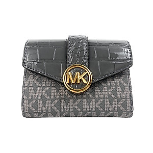 Michael Kors Carmen Medium Flap Bifold Wallet in Heather Grey Multi