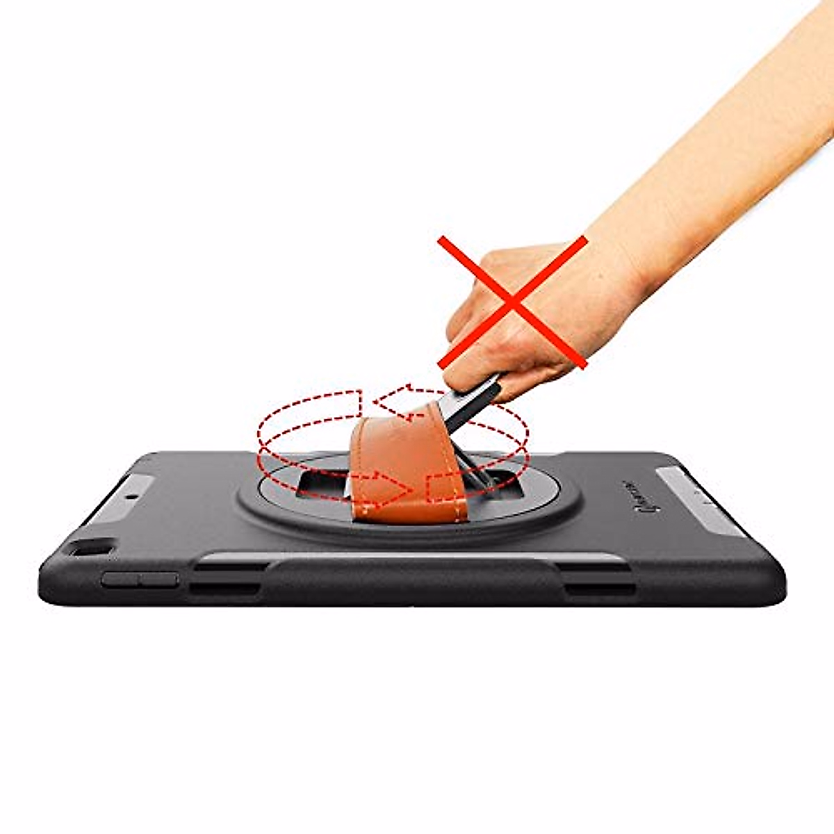 New Trent iPad 9th Generation, 8th Generation, 7th Generation Stronger Kickstand Full Body case with Rotational Hand Strap & Screen Protector 2021 2020 2019